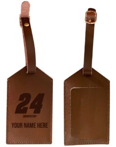 personalized customizable nascar #24 william byron leather luggage tag engraved with custom name