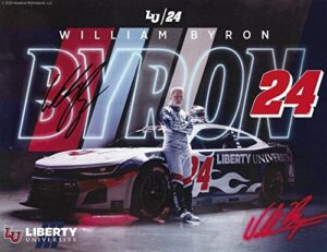 2023 william byron liberty university signed auto 8.5x11 hero card photo coa - autographed nascar cards