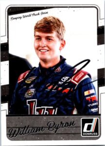 william byron autographed trading card (nascar, auto racing, sc) 2017 donruss #82 - autographed nascar cards