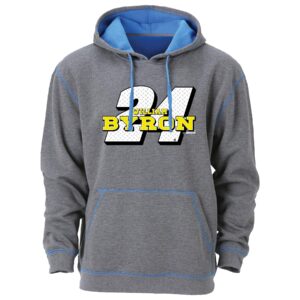 ouray sportswear nascar transit hood william byron, charcoal heather/electric blue, xx-large