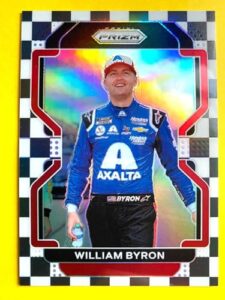 2022 panini prizm checkered flag prizms #34 william byron #08/50