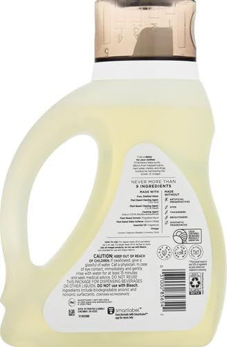 9 Elements Liquid Laundry Detergent, Lemon Scent, 46 Oz, 46 Fl Oz