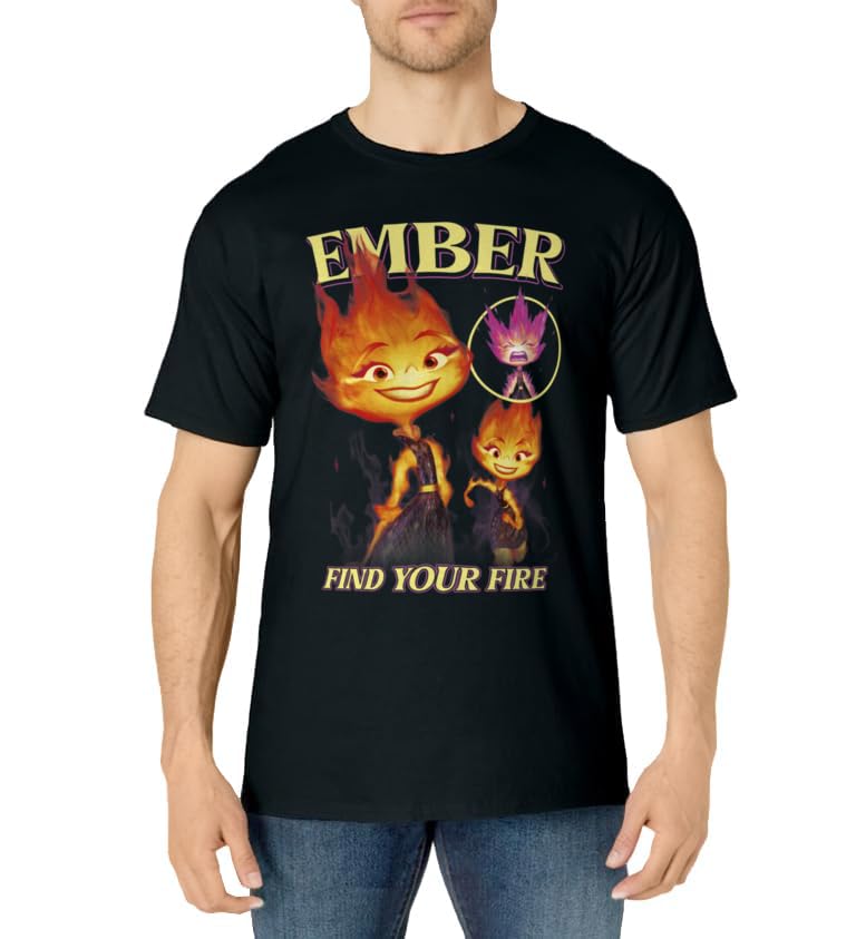 Disney Pixar Elemental Find Your Fire Ember Portrait T-Shirt