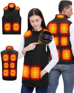 mbvoico heated vest for women men - electric warming vest with 11 heat zones unisex heating clothing (medium)