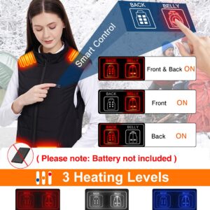 MBVOICO Heated Vest for Women Men - Electric Warming Vest with 11 Heat Zones Unisex Heating Clothing (Medium)