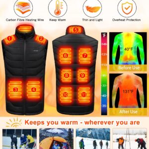 MBVOICO Heated Vest for Women Men - Electric Warming Vest with 11 Heat Zones Unisex Heating Clothing (Medium)