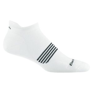 darn tough men's element no show lightweight with cushion sock (style 1116) - white, medium