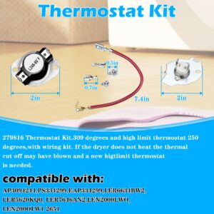 3387747 WP3387747 Dryer Heating Element -Compatible with Kenmore Elite Whirlpool Duet Maytag Bravos XL Dryers,Include 3392519 279973 Thermal Fuse 279816 Thermostat