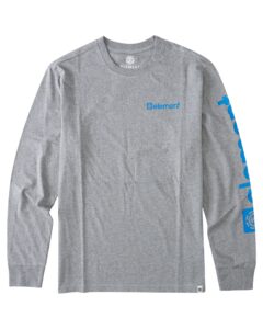 element mens joint long sleeve tee shirt, light grey heather joint, x-large us