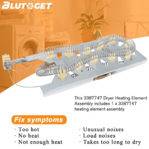 3387747 W11344457 Dryer Heating Element by Blutoget - Fit for Whirlpool Amana Ken-more Kitchen-Aid Dryer - Replaces PS11741416 WP3387747 W11045584 AP6008281 AP2947033 PS344597 MEDC700VW0 GEW9200lW1