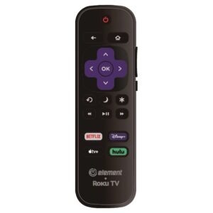 oem replacement remote control compatible with all element roku tv smart 4k ultra hdtv 【only works with element roku tv, not for roku stick and roku box】 (netflix/disney plus/apple tv+ / hulu)