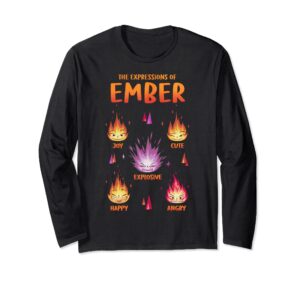 disney pixar elemental the expressions of ember poster long sleeve t-shirt