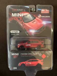 mini gt 1:64 mijo 2017 civic type r (fk8)(red) time attack challenge - mijo exclusives