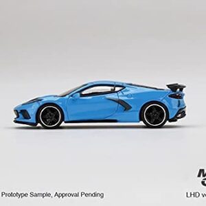 Mini GT 1:64 Corvette C8 Stingray (Rapid Blue) #251 - Mijo USA Exclusive