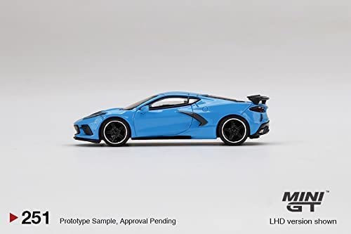 Mini GT 1:64 Corvette C8 Stingray (Rapid Blue) #251 - Mijo USA Exclusive