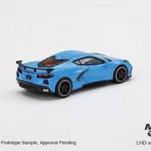 Mini GT 1:64 Corvette C8 Stingray (Rapid Blue) #251 - Mijo USA Exclusive