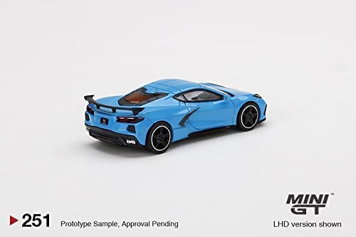 Mini GT 1:64 Corvette C8 Stingray (Rapid Blue) #251 - Mijo USA Exclusive