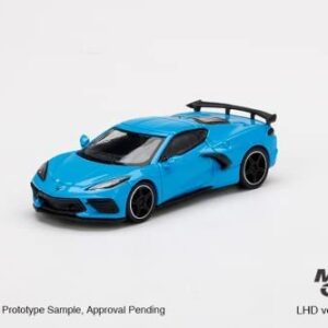 Mini GT 1:64 Corvette C8 Stingray (Rapid Blue) #251 - Mijo USA Exclusive