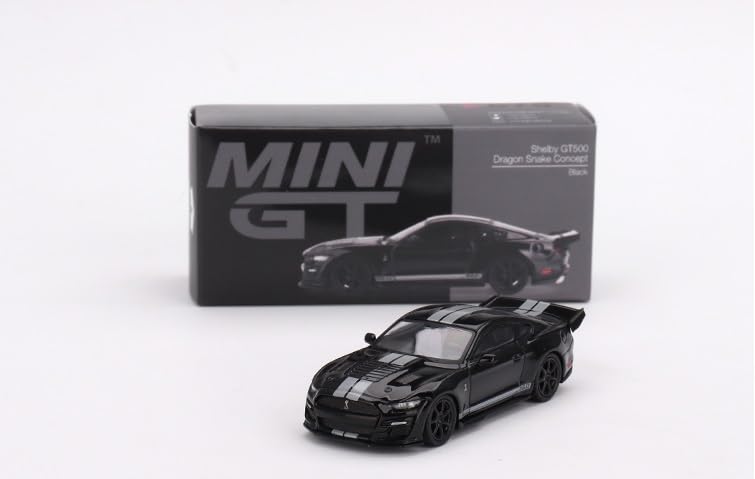 True Scale Miniatures Model Car Compatible with Shelby GT500 Dragon Snake Concept Black 1/64 Diecast Model Car MGT00575