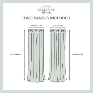 Exclusive Home Velvet Heavyweight Light Filtering Grommet Top Curtain Panel Pair, 54"x96", Soft Grey