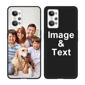 styletify customized photo case for oppo realme gt 2/gt neo 2,personalized picture case shockproof silicone case soft candy custom phone case birthday mother day protective phone cover black