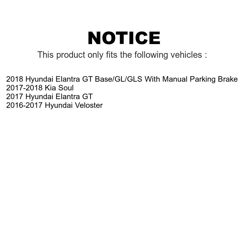 Transit Auto - Rear Coated Drilled Slotted Disc Brake Rotors And Ceramic Pads Kit For Kia Soul Forte Hyundai Veloster Elantra GT KDT-100546