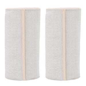 premium elastic bandage wrap (4" wide, 2 pack) - made of usa grown cotton - hook & loop fastener at one end - gt latex free hypoallergenic compression roll for sprains & injuries