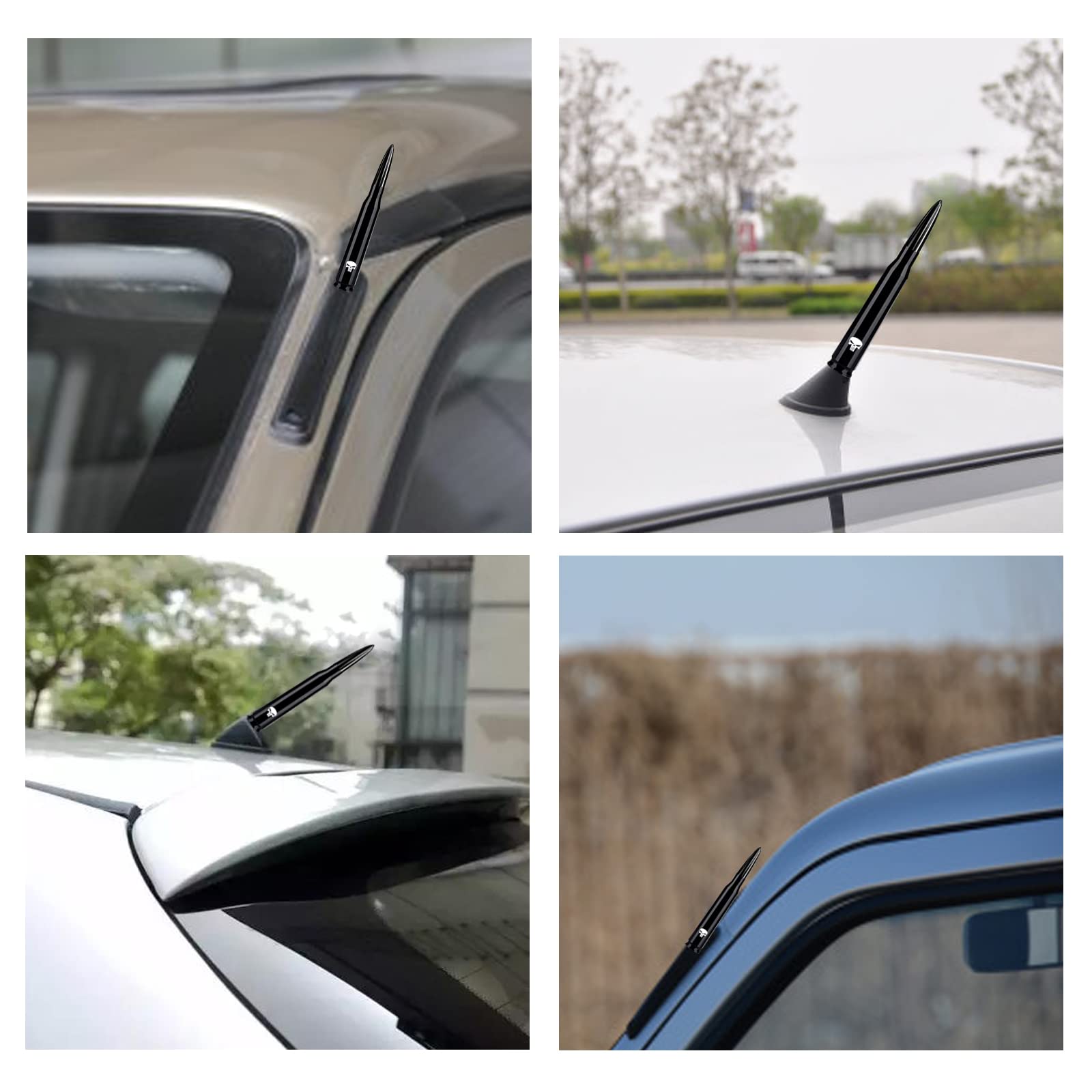 Ajxn 1 PC Car Truck Bullet Antenna, Auto Antenna Mast, Suitable for GM Chevy Silverado 1500 2500 3500 HD Avalanche GMC Sierra 1500 2500 3500 Denali Heavy Duty Pickup Trucks Accessories (Black #1)