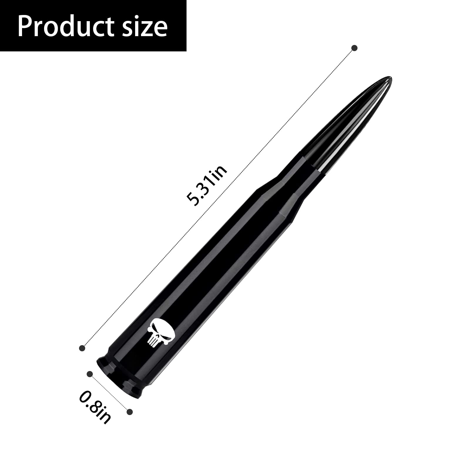 Ajxn 1 PC Car Truck Bullet Antenna, Auto Antenna Mast, Suitable for GM Chevy Silverado 1500 2500 3500 HD Avalanche GMC Sierra 1500 2500 3500 Denali Heavy Duty Pickup Trucks Accessories (Black #1)