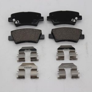 Ceramic Rear Brake Pads Set Compatible with Hyundai Sonata/Elantra/Accent/Veloster,Kia Rio/Optima Hybird/Soul EV/Soul/Cadenza/Forte/Forte Koup/Forte5,Automotive Replacement Disc Brake Pads Rear