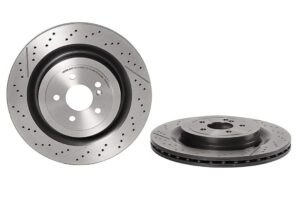 brembo 09.b879.11 uv coated pillar vented drilled + slotted rear brake rotor mercedes-benz oe# a2314230212