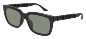 balenciaga bb0108s black/green 56/19/145 unisex sunglasses