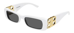 balenciaga women's dynasty rectangular sunglasses, white-gold-grey, one size