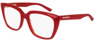 balenciaga bb0062o 004 eyeglasses women's red full rim optical frame 53mm