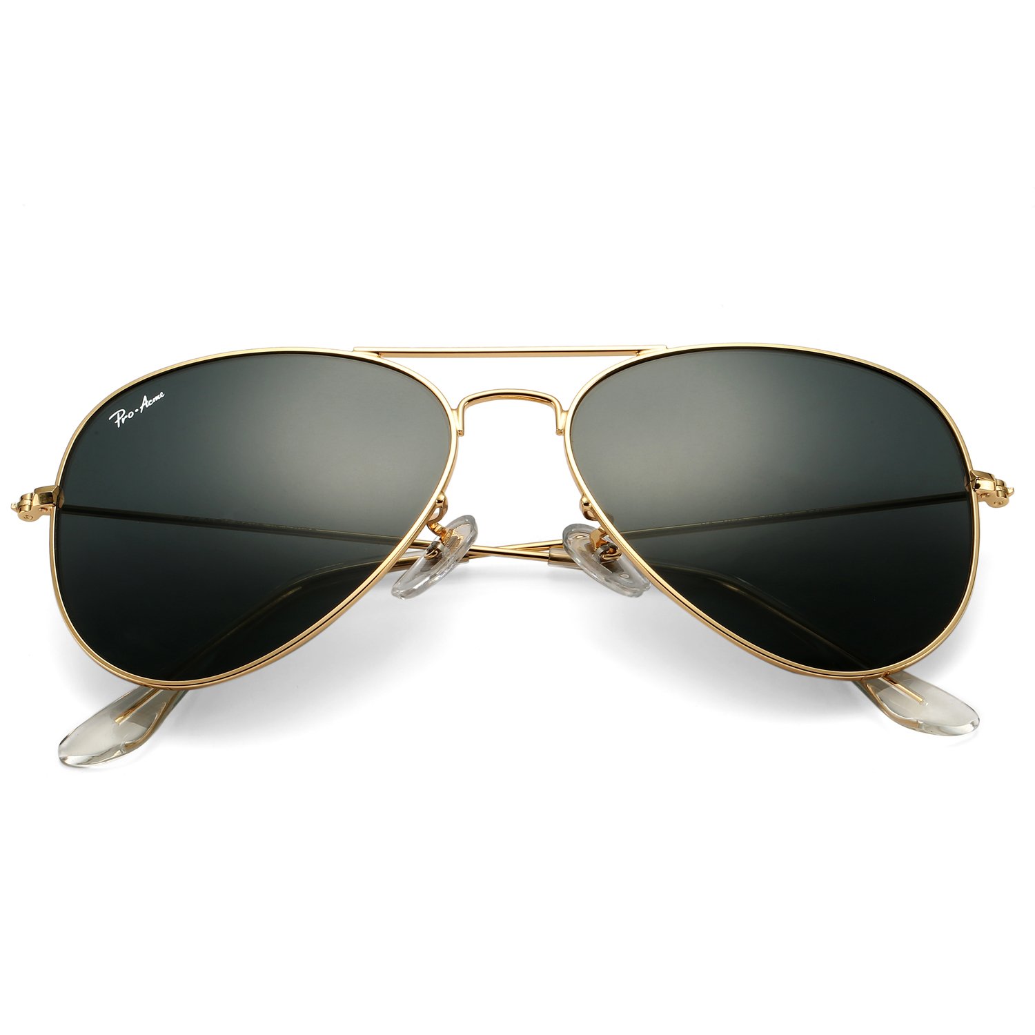 Pro Acme Polarized Classic Aviator Sunglasses for Men Women - 62mm (Gold/Grey-Polarized)