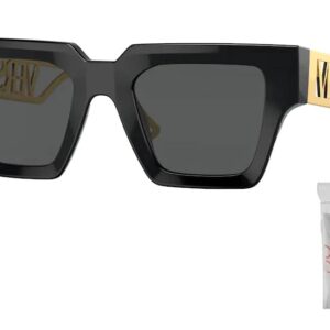 Versace VE4431 50MM Balck/Dark Grey Square Sunglasses for Women + BUNDLE With Designer iWear Eyewear Kit