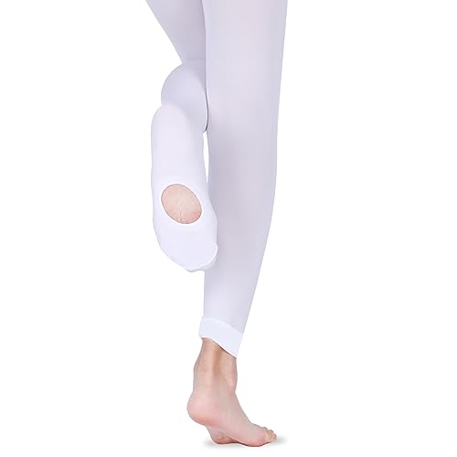 HiDance Girl's Women's Ballet Dance Tights, Ultra Soft Convertible Footed Dance Sockings Ballet Transition Tights