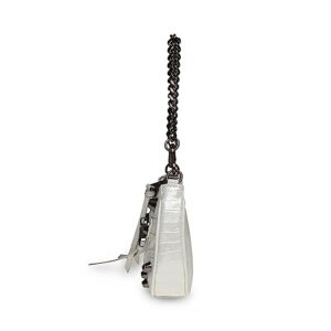 Steve Madden Vilma Croco Mini Hobo, White