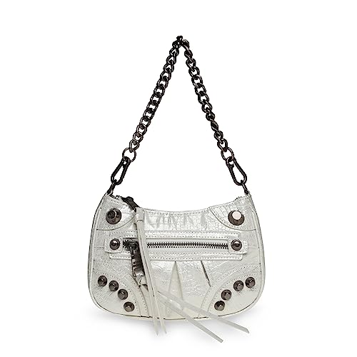 Steve Madden Vilma Croco Mini Hobo, White