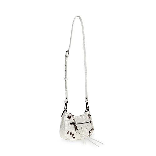 Steve Madden Vilma Croco Mini Hobo, White