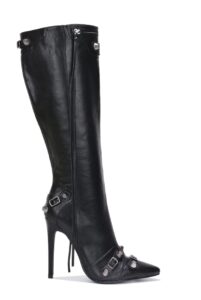 cape robbin women knee high boot with tassel zipper pofin - black 11