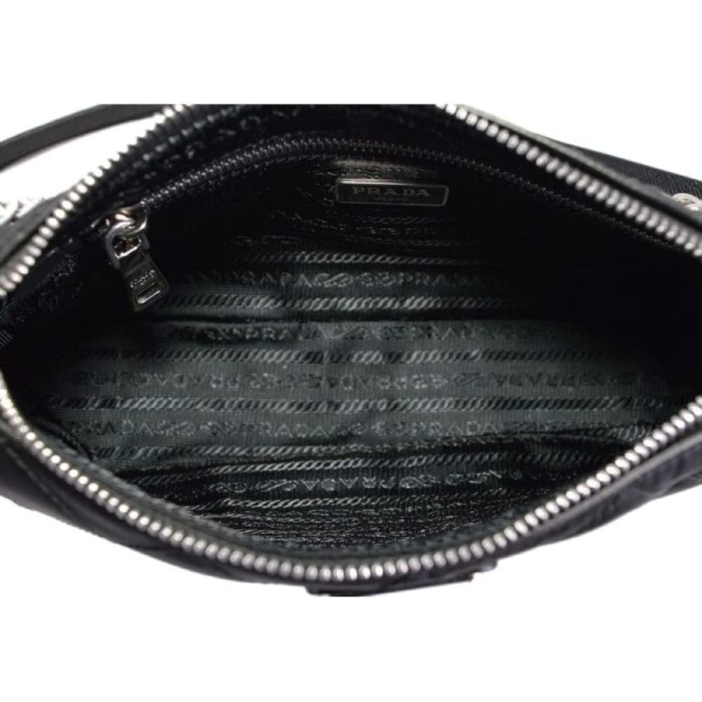 Prada Quilted Tessuto Nylon Chain Black Convertible Shoulder Bag 1BH026