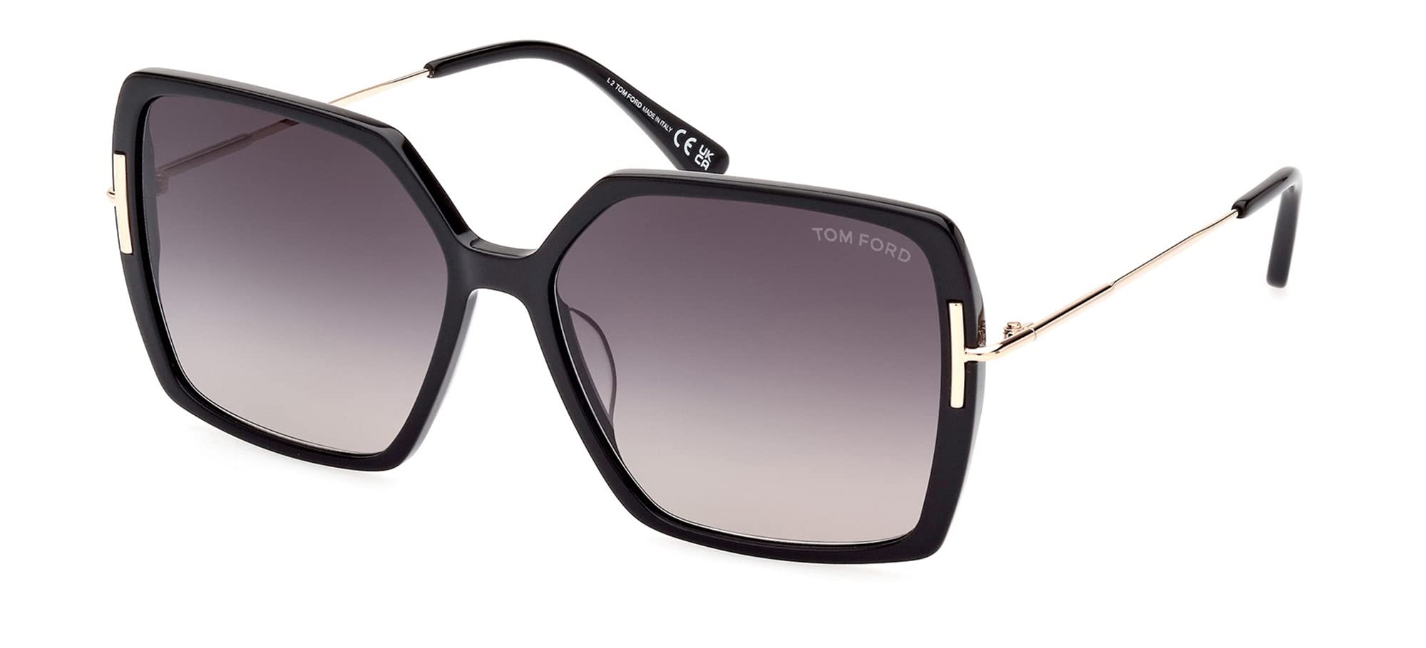 Tom Ford JOANNA FT 1039 Shiny Black/Dark Grey Shaded 59/15/140 women Sunglasses