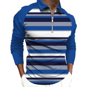 deals of the day lightning deals today prime long sleeve polo shirts for men causal print quarter zip collar shirt gym workout pullover zip up sweatshirts mens button down shirt blue xl