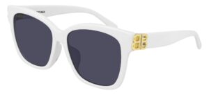 balenciaga square sunglasses bb0102sa 004 white/gold 57mm 102