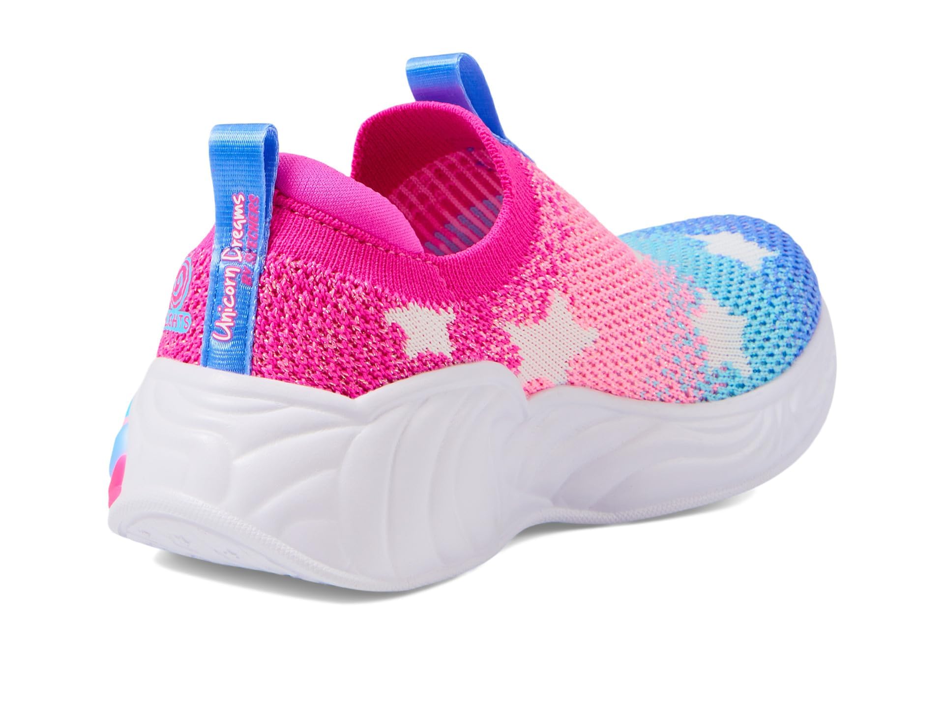 Skechers Kids Unicorn Dreams-Sherbert STA Sneaker, Hot Pink/Multi, 3 US Unisex Little Kid