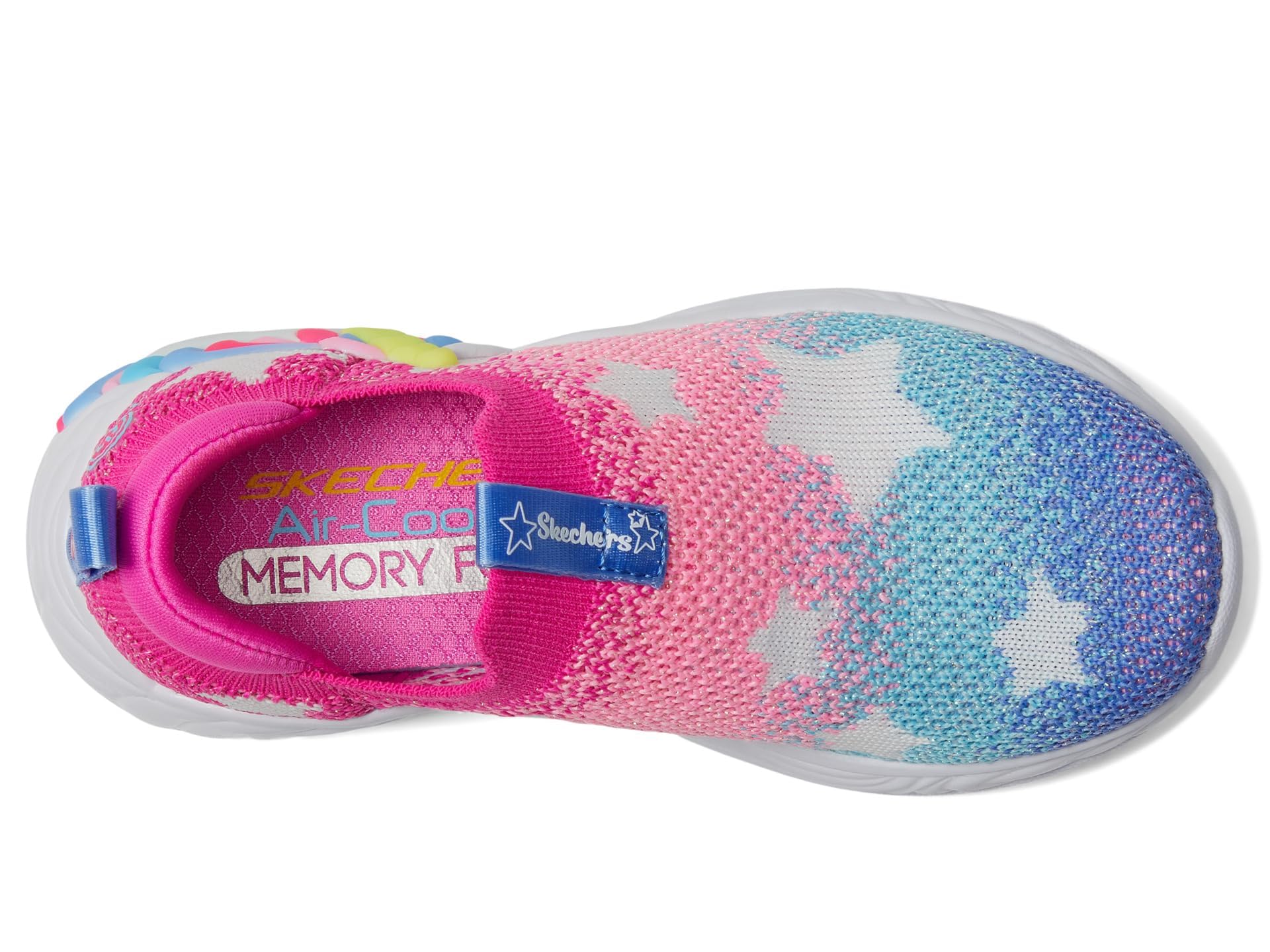 Skechers Kids Unicorn Dreams-Sherbert STA Sneaker, Hot Pink/Multi, 3 US Unisex Little Kid