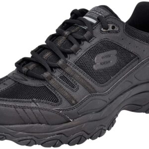 Skechers Men's After Burn Memory Fit - Strike Off Lace-Up Sneaker, Black/Black 13 XW US