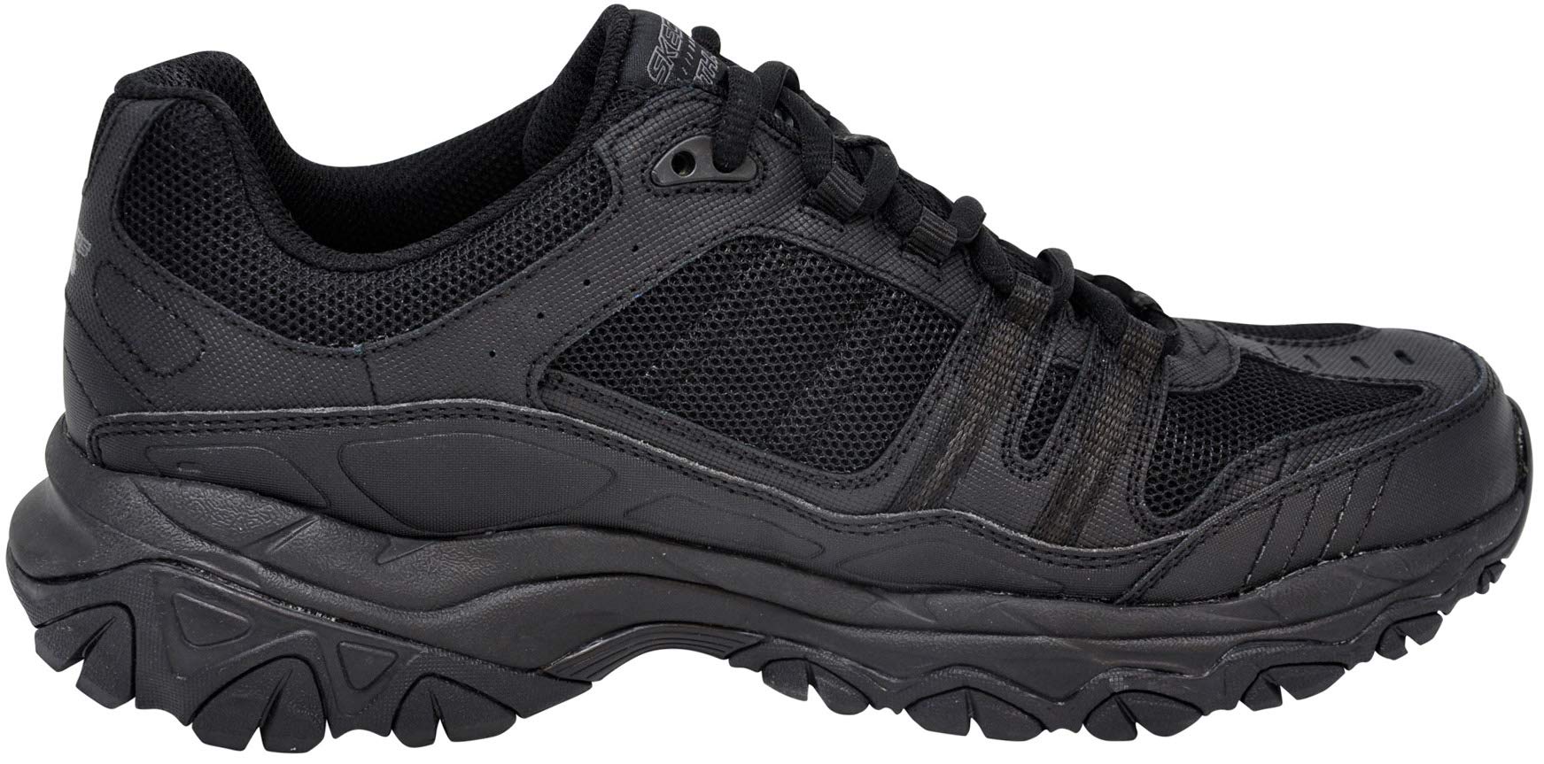 Skechers Men's After Burn Memory Fit - Strike Off Lace-Up Sneaker, Black/Black 13 XW US