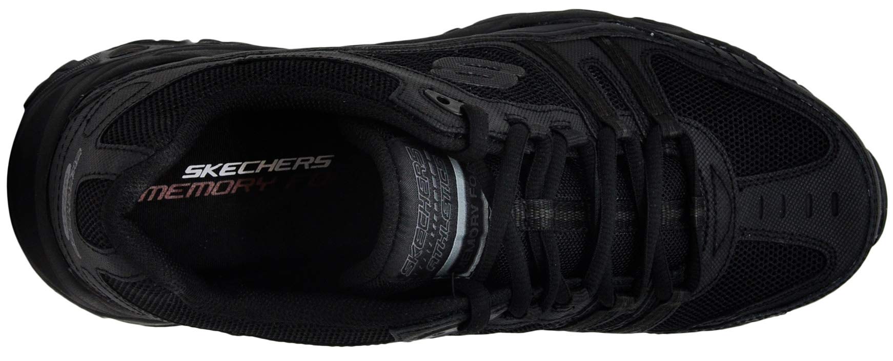 Skechers Men's After Burn Memory Fit - Strike Off Lace-Up Sneaker, Black/Black 13 XW US